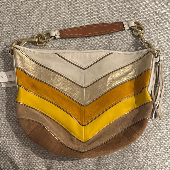Coach | Bags | Coach Womens Multicolor Chevron Shoulder Bag | Poshmark
